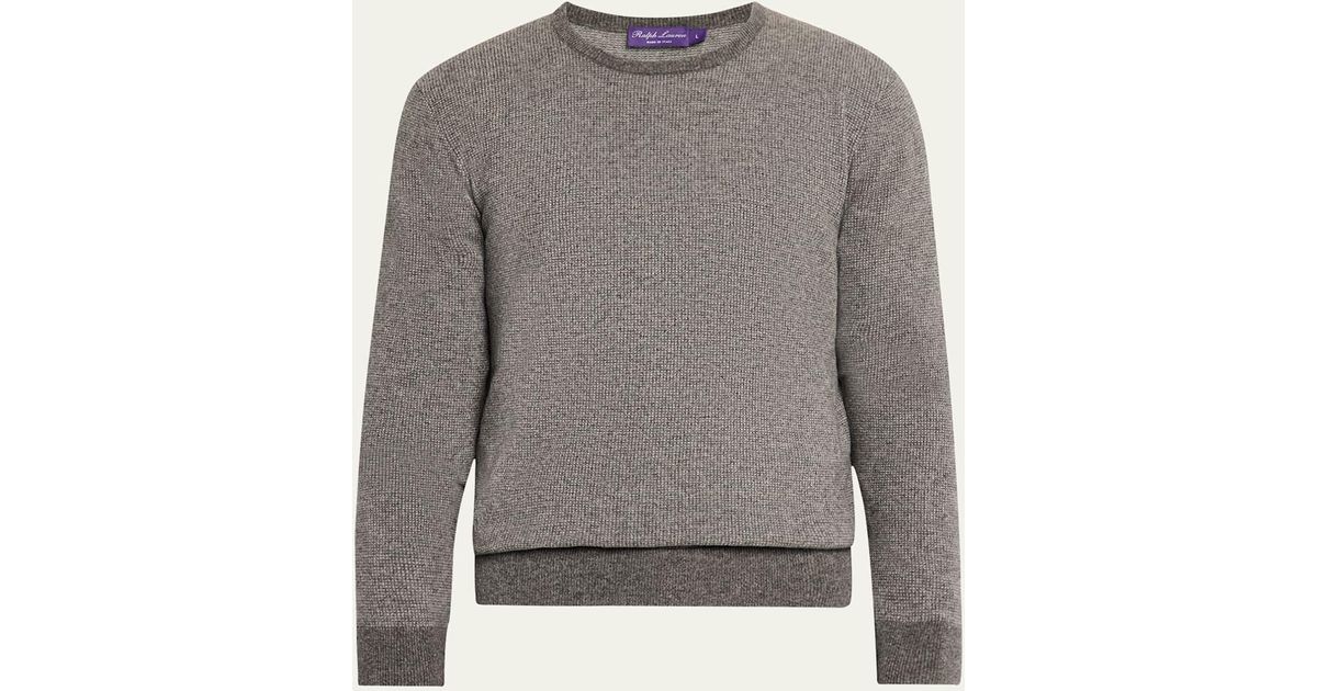 Ralph Lauren Micro-Pattern Cashmere Sweater in Gray for Men | Lyst