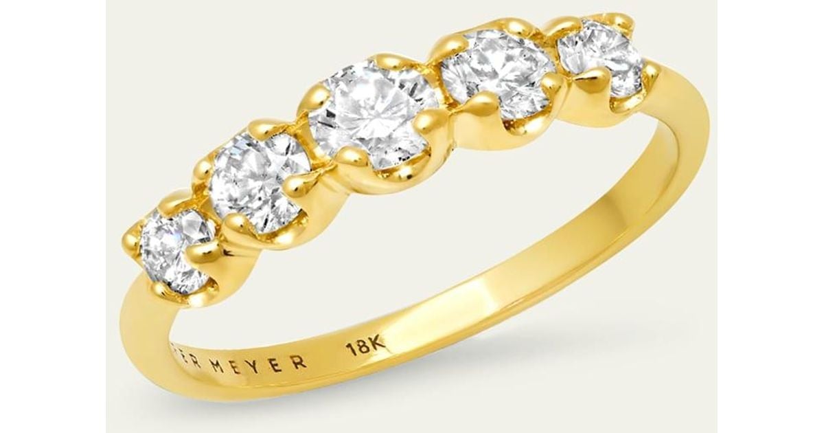 Jennifer Meyer Small Graduated Diamond Ring in Natural | Lyst