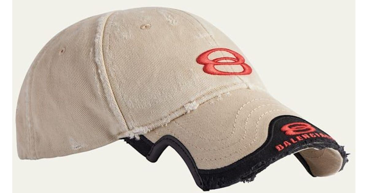 Balenciaga Double Unity Baseball Cap in Natural for Men | Lyst