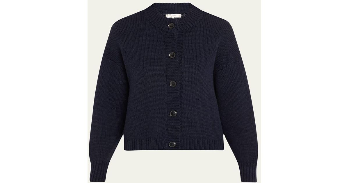 FRAME Chunky Wool-Cashmere Cardigan in Blue | Lyst