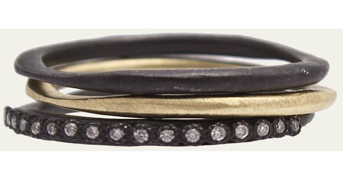 Armenta Midnight Stacking Rings, Set Of Three in White | Lyst