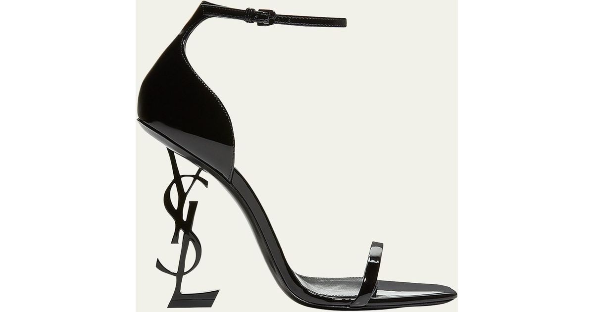Saint Laurent 110Mm Opyum Ysl Patent Leather Sandals With Hardware in ...