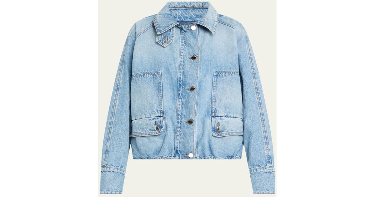 Brandon Maxwell Harper Denim Balloon Jacket in Blue | Lyst