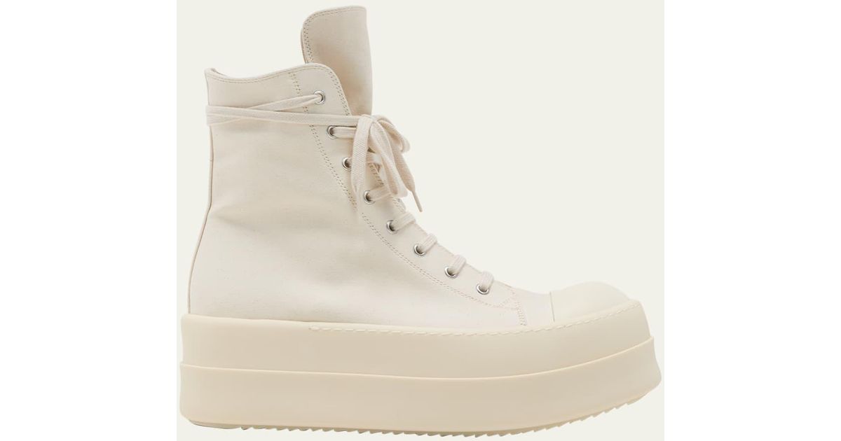 Rick Owens Double Bumper Platform Canvas High-top Sneakers in Natural ... Rick Owens Double Bumper Platform Canvas High-top Sneakers in Natural ...