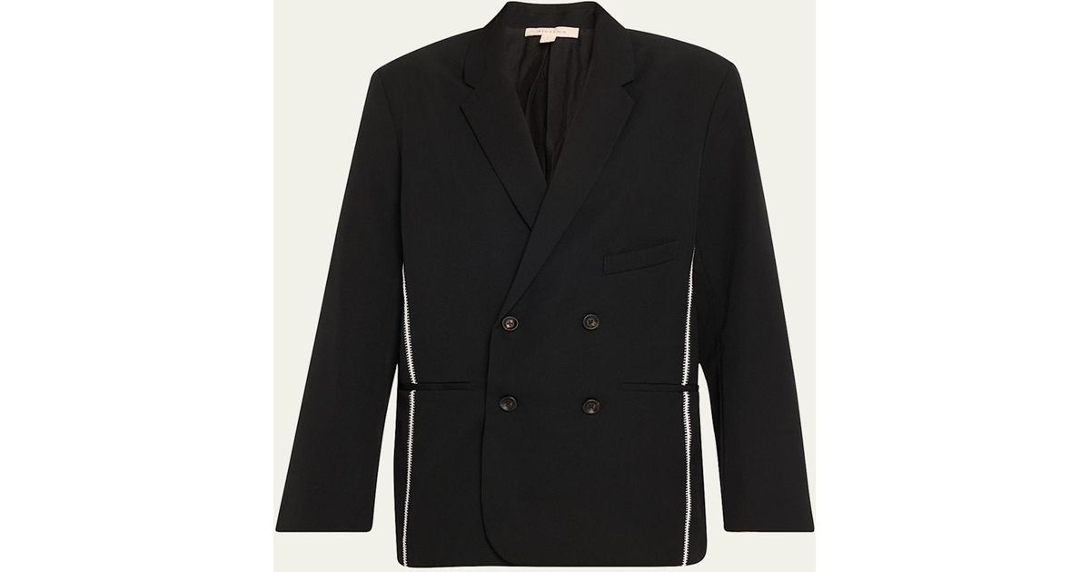 DIOTIMA Hodges Oversized Double-Breast Wool Blazer in Black | Lyst