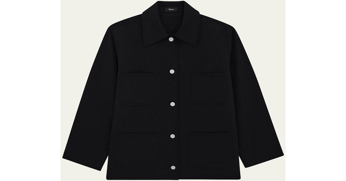 Theory Oversized Utility Jacket in Black | Lyst