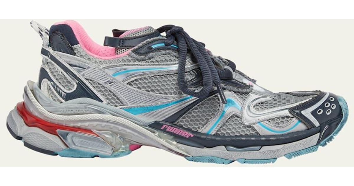 Balenciaga Mesh Runner 2 Sneakers in Blue for Men | Lyst