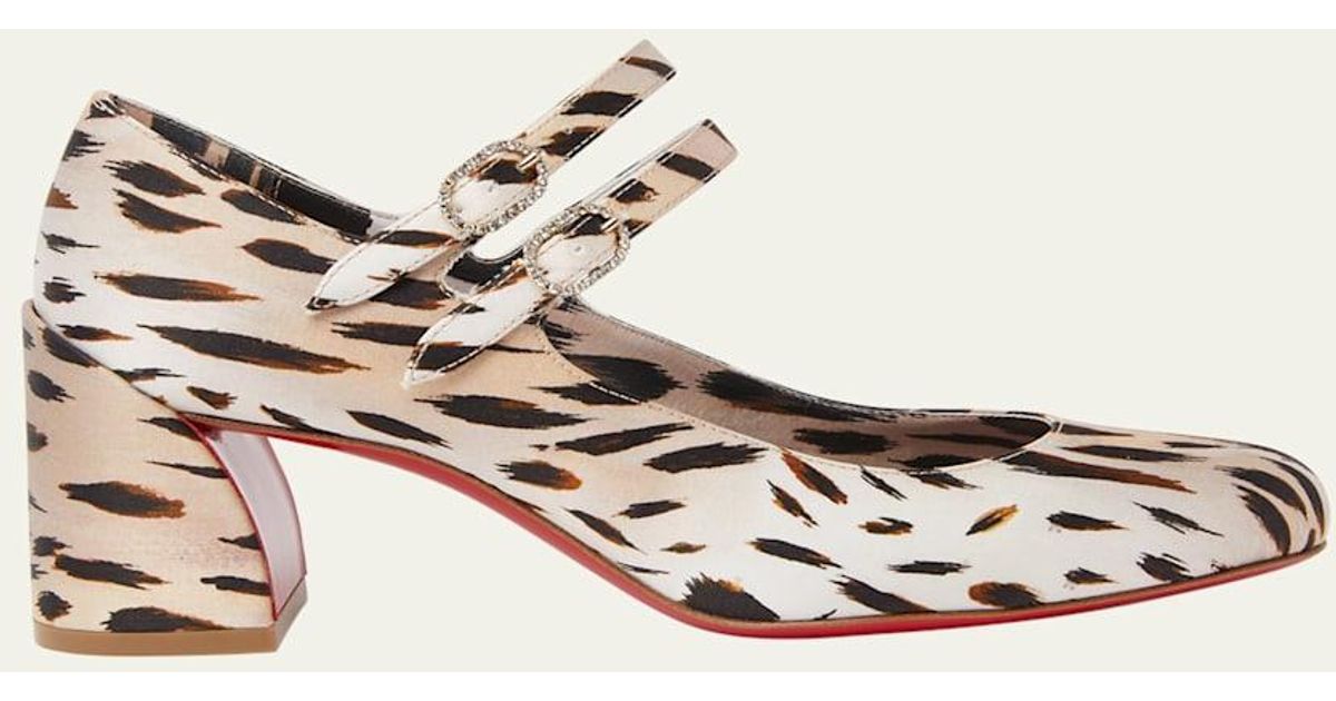 Christian Louboutin Miss Jane Animal Sole Mary Jane Pumps in Natural | Lyst