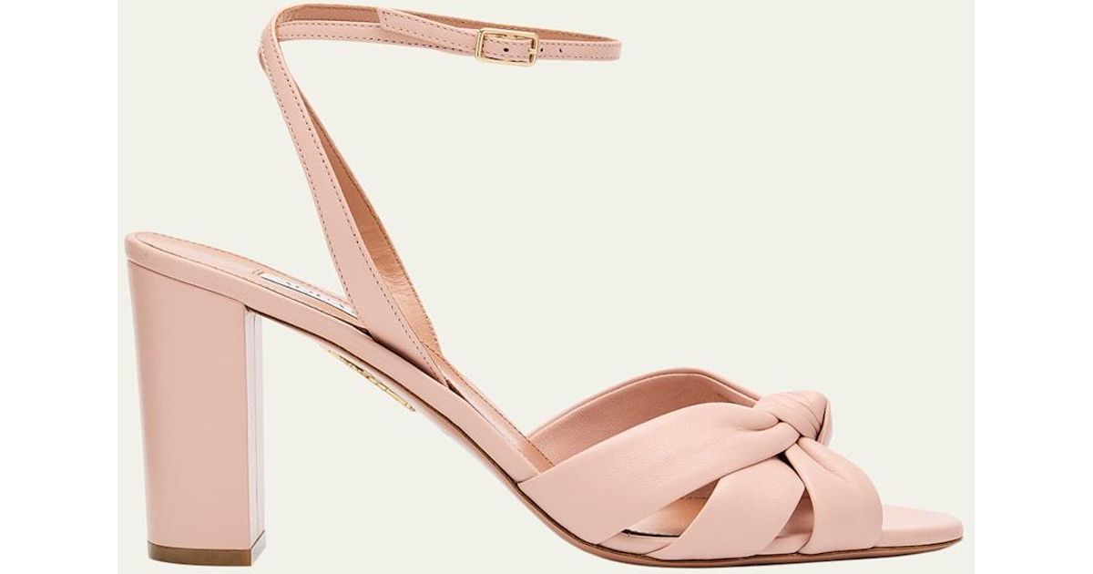 Aquazzura Nina Knot Ankle-Strap Sandals in Pink | Lyst