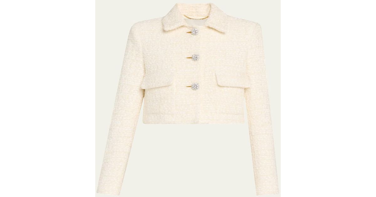 Adam Lippes Boxy Tweed Jacket in Natural | Lyst