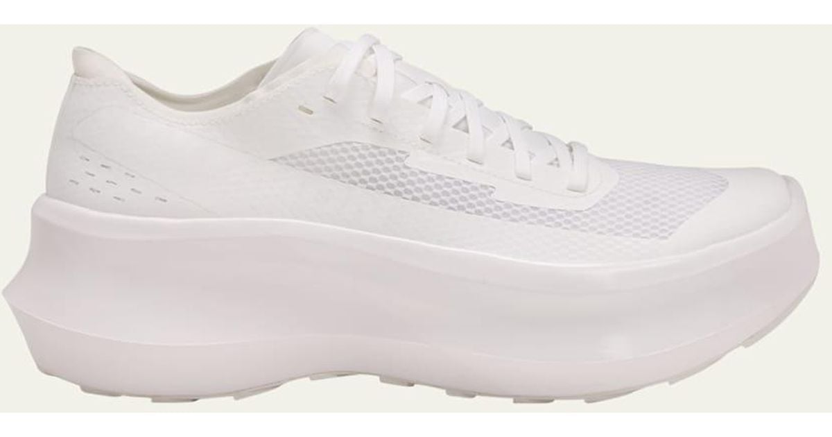CDG x Salomon X Salomon Mesh Platform Sneakers in Natural | Lyst