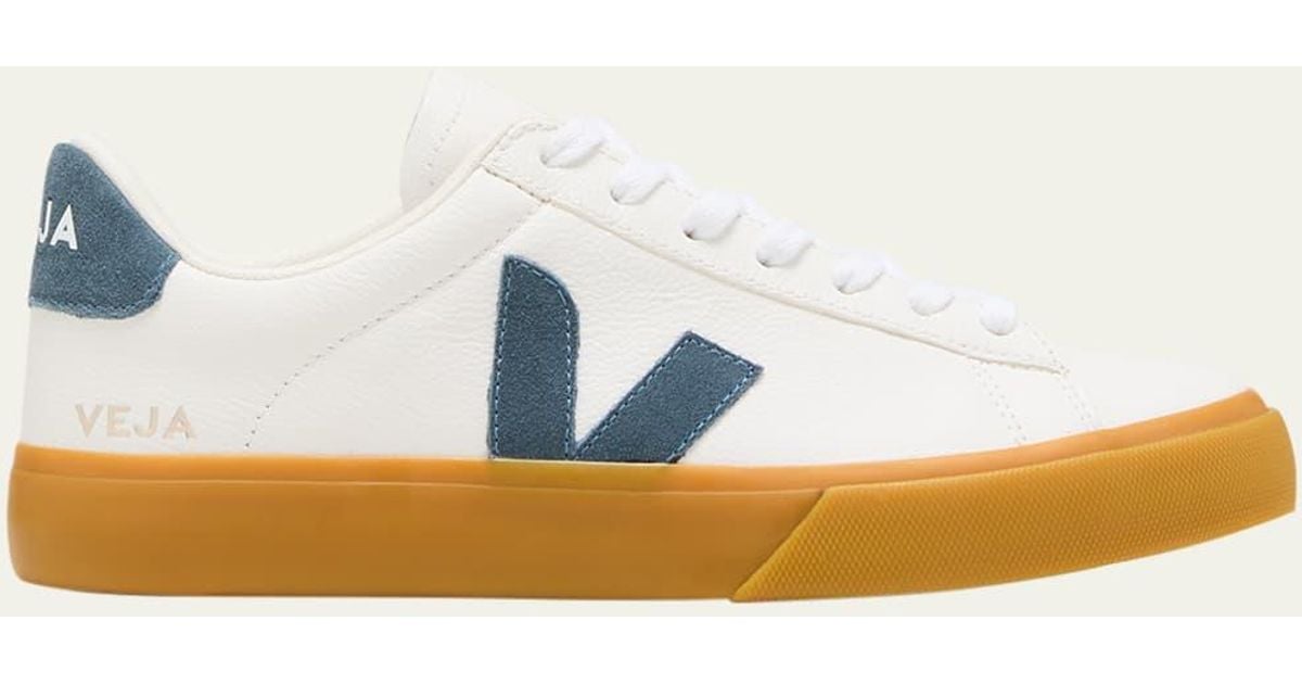 Veja Campo Gum Sole Leather Low-top Sneakers in White | Lyst