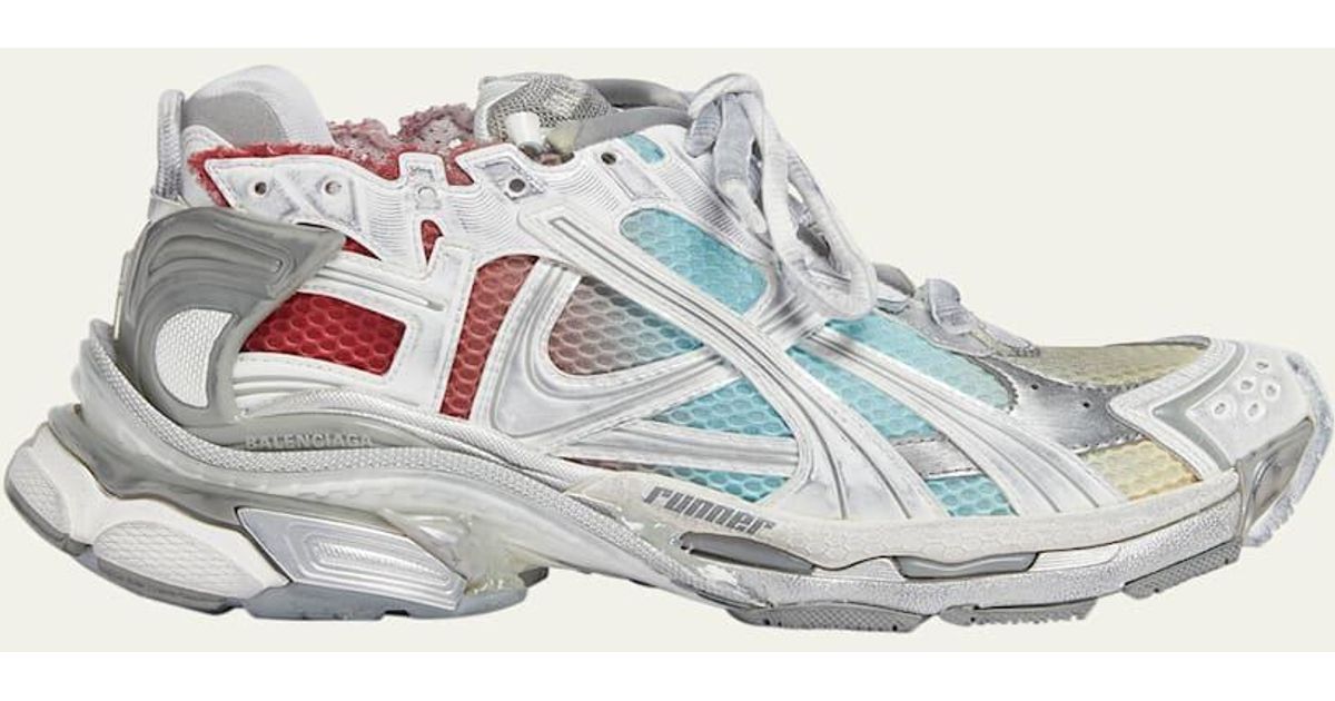 Balenciaga Runner Worn-Out Chunky Sneakers in White | Lyst