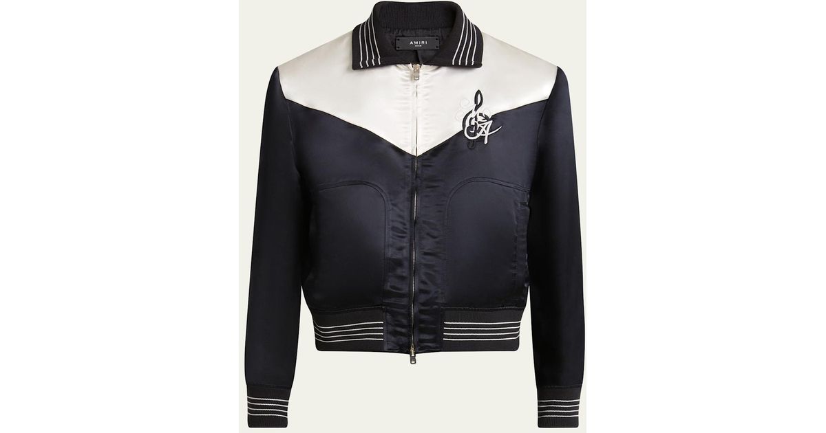 Amiri Ma Music Note Blouson Jacket in Blue for Men | Lyst