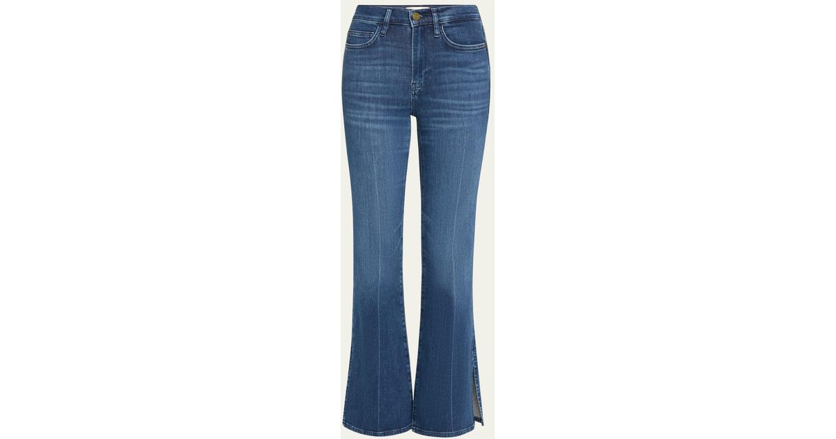 FRAME Le Easy Flare Side Slit Jeans in Blue | Lyst