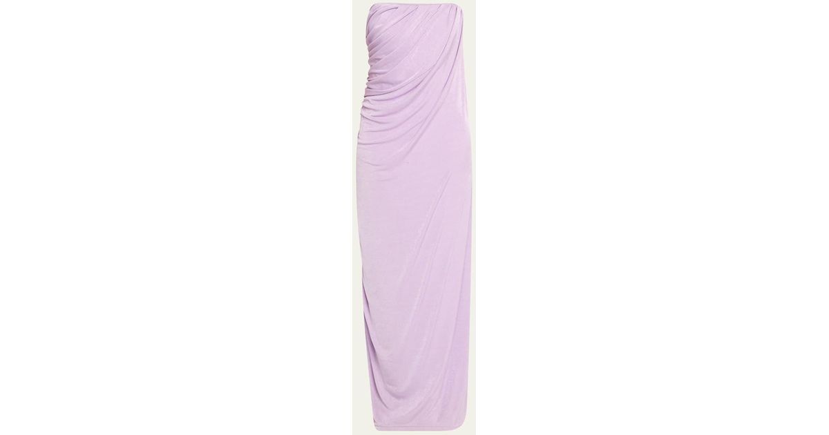 Anna Quan Zella Draped Column Dress in Pink | Lyst