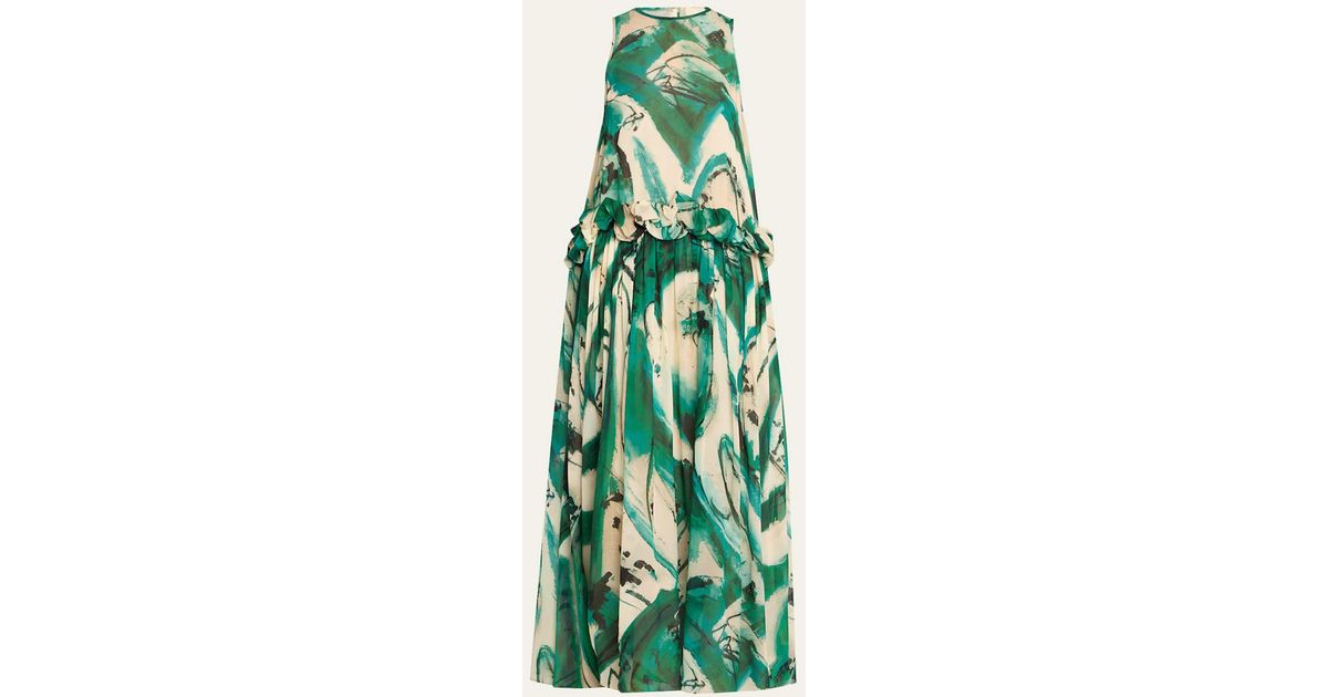 Ulla Johnson Uj X Lee Krasner Helen Abstract Print Gown in Green | Lyst