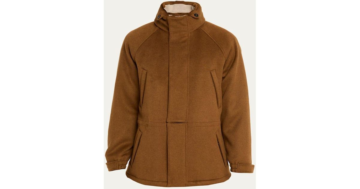 Loro Piana Icer Cashmere Water-Repellent Jacket in Brown for Men | Lyst