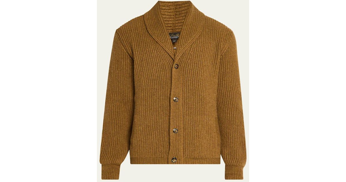 Loro Piana Fobello Baby Cashmere Cardigan in Brown for Men | Lyst