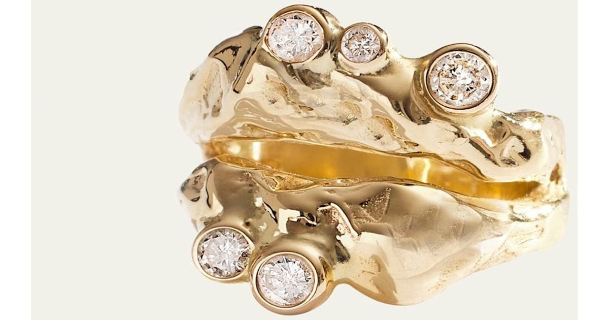 Fie Isolde My Ray Double Diamond Ring in Metallic | Lyst