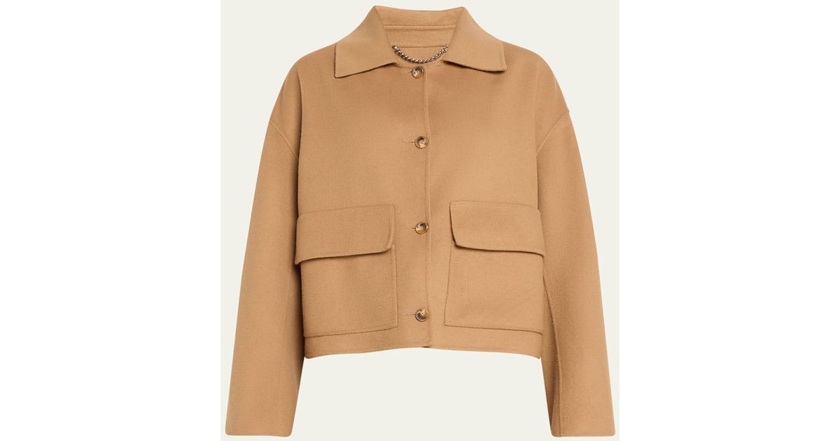 A.L.C. Wool-Cashmere Melton Blazer Jacket in Natural | Lyst
