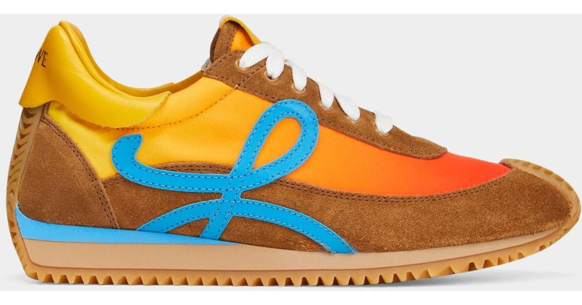 Loewe Flow Colorblock Retro Runner Sneakers in Orange | Lyst