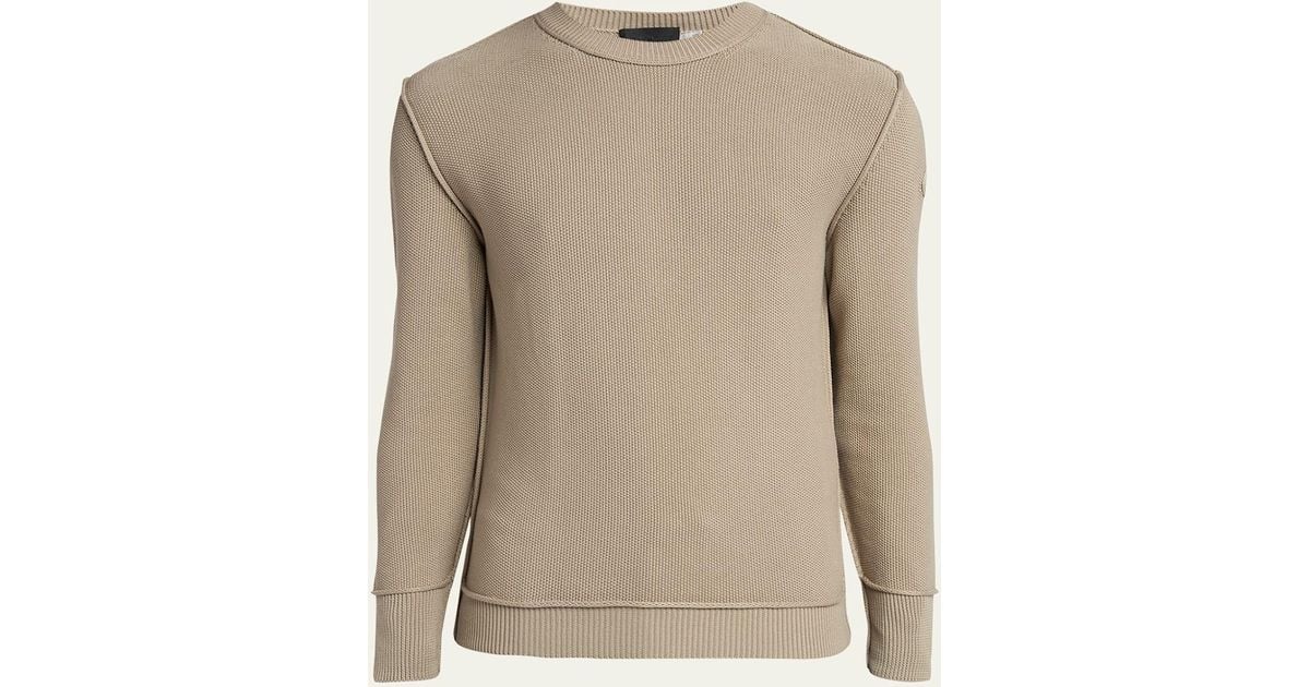 Moncler Inside-Out Crew Sweater in Natural for Men | Lyst