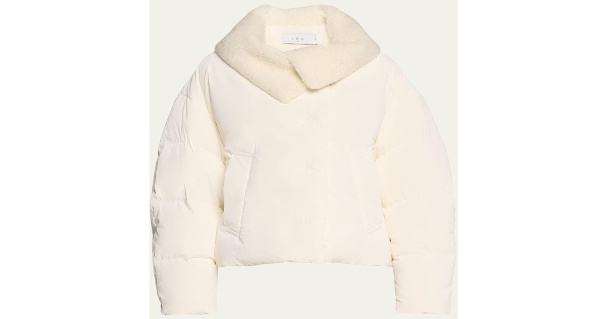 IRO Sorena Down Puffer Jacket in Natural | Lyst