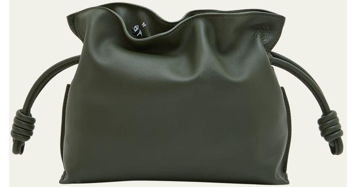 Loewe Flamenco Mini Pandas Clutch Bag in Green | Lyst
