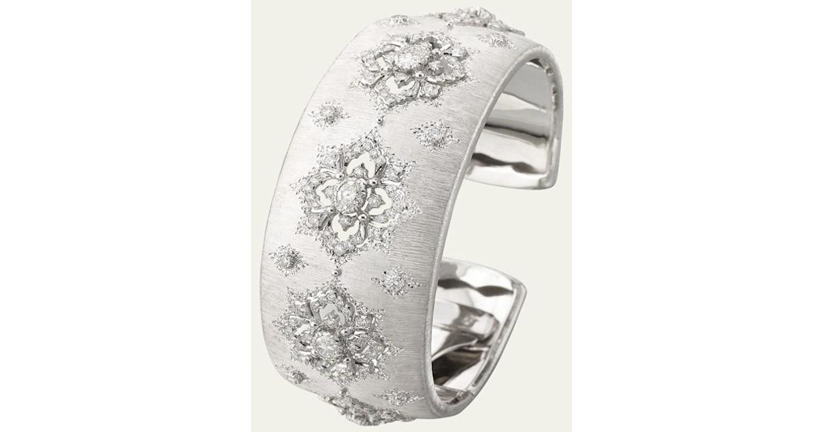 Buccellati Opera High Jewelry 18K Diamond Cuff Bracelet, 2.5Cm in White ...