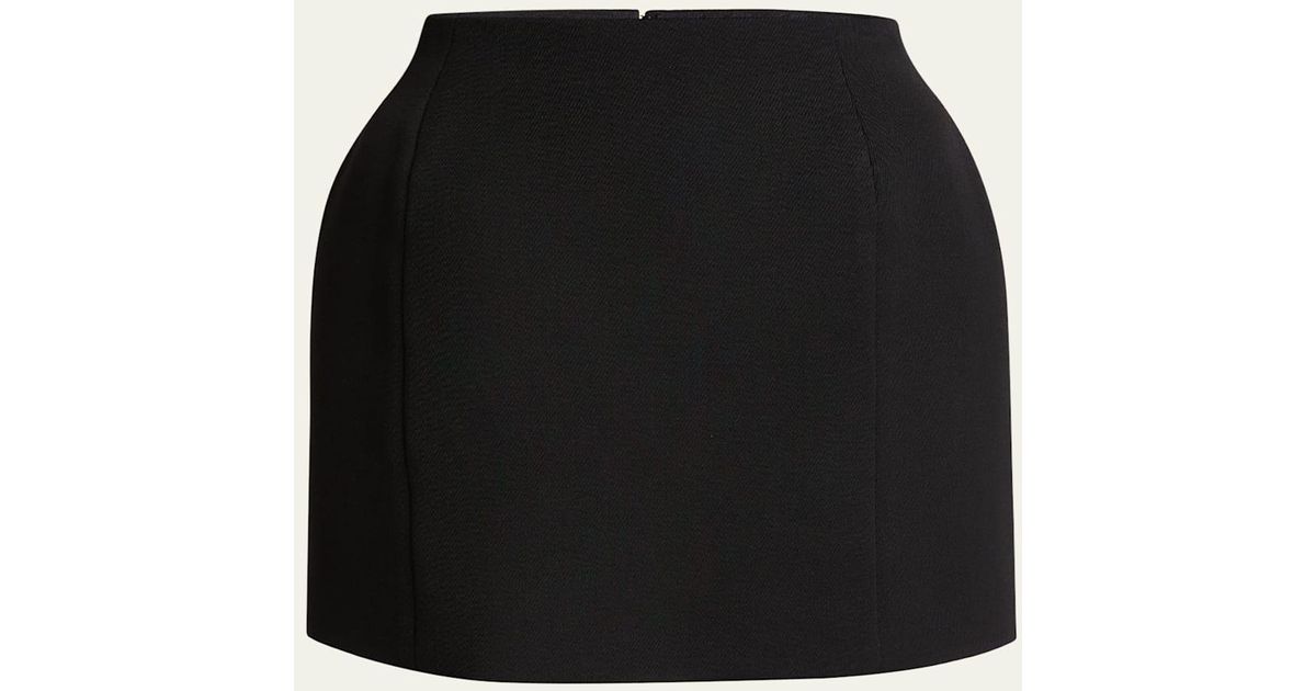 Balenciaga Hourglass Wool Mini Skirt in Black | Lyst