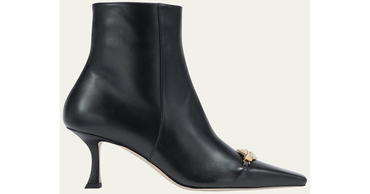 Jimmy Choo Ryker Leather Chain Ankle Booties in Black | Lyst