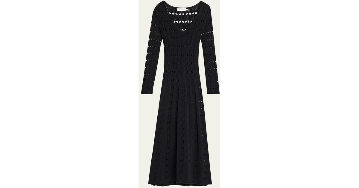 Zimmermann Rhiannon Pointelle Maxi Dress in Black | Lyst