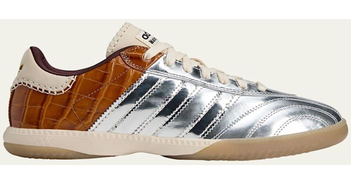 adidas Samba Millennium Colorblock Croco Leather Sneakers in Natural | Lyst