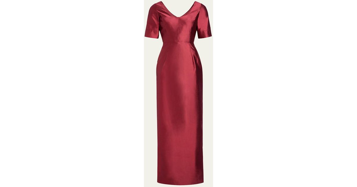 Markarian Collette Column Silk Gown in Red | Lyst