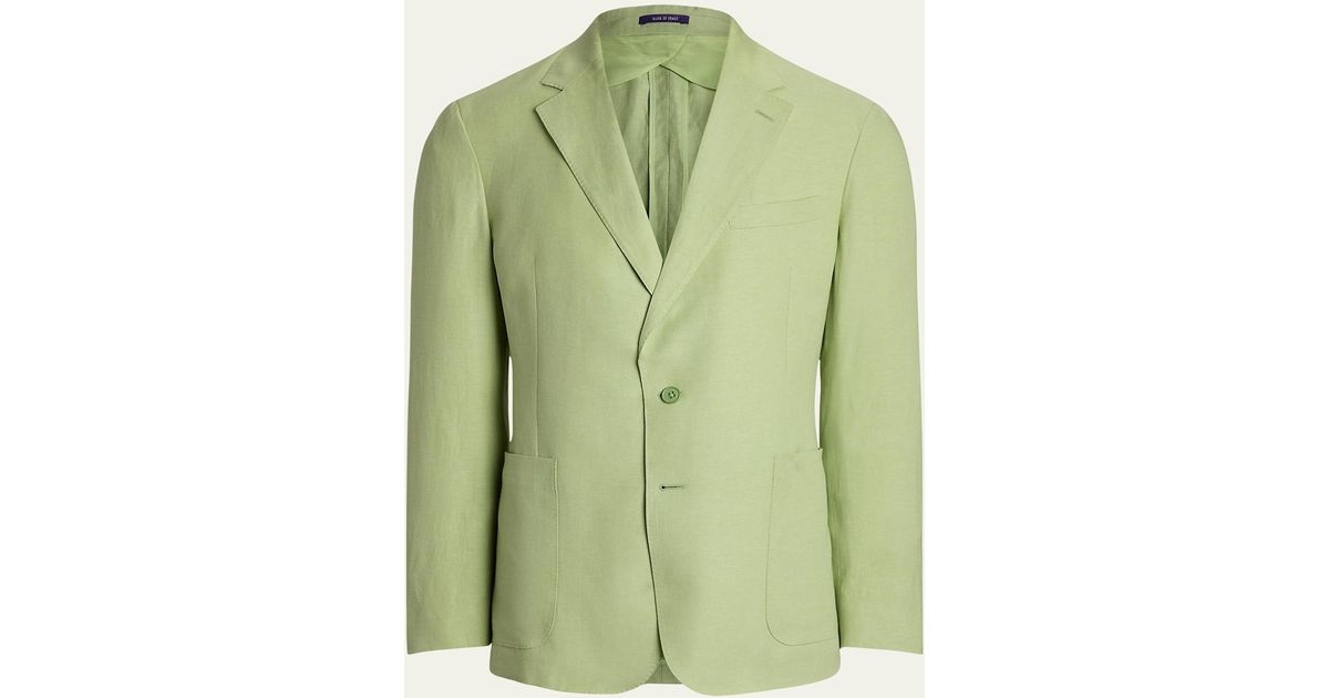 Ralph Lauren Hadley Silk-Linen Sport Coat in Green for Men | Lyst