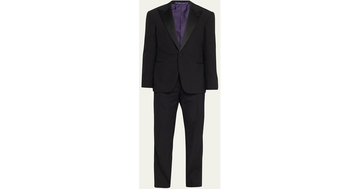 Ralph Lauren Tailored Wool Barathea Tuxedo in Black for Men | Lyst