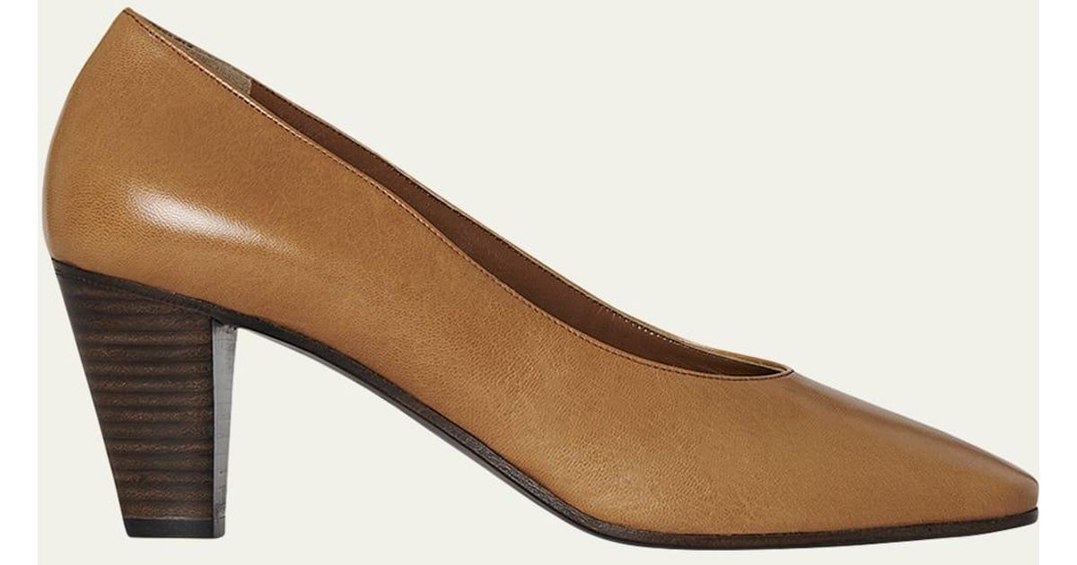 The Row Charlotte Leather Pumps in Natural | Lyst