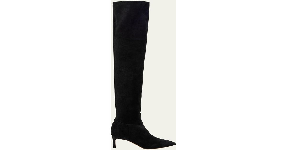 Ulla Johnson Carolina Slouchy Suede Over-The-Knee Boots in Black | Lyst