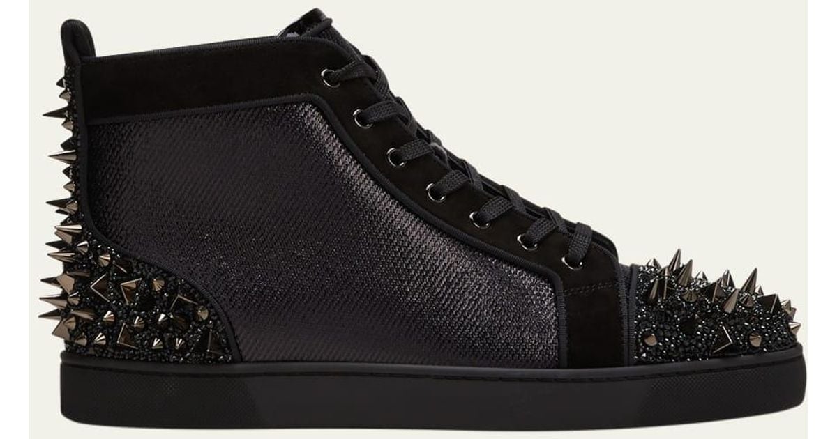 Christian Louboutin Lou Pik Pik 2 Strass High Top Sneakers in Black for ...