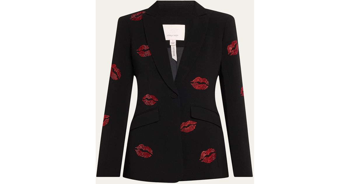 Cinq À Sept Cheyenne Kissing Booth Embellish Blazer in Black | Lyst