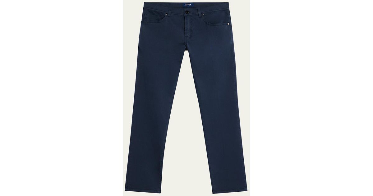 Cesare Attolini Stretch Five-Pocket Pants in Blue for Men | Lyst