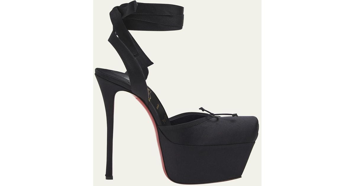 Christian Louboutin Cassia Silk Sole Platform Ballerina Pumps in Black ...