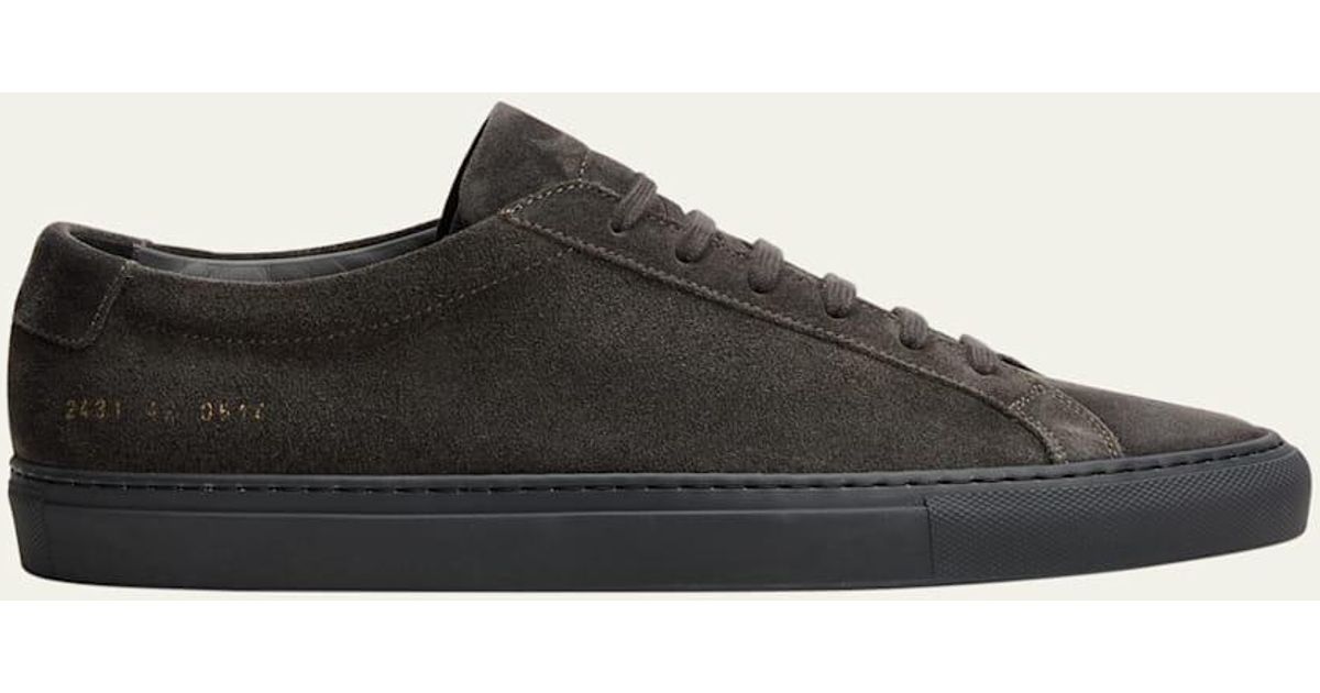 Common Projects Achilles Suede Low-Top Sneakers in Black for Men | Lyst