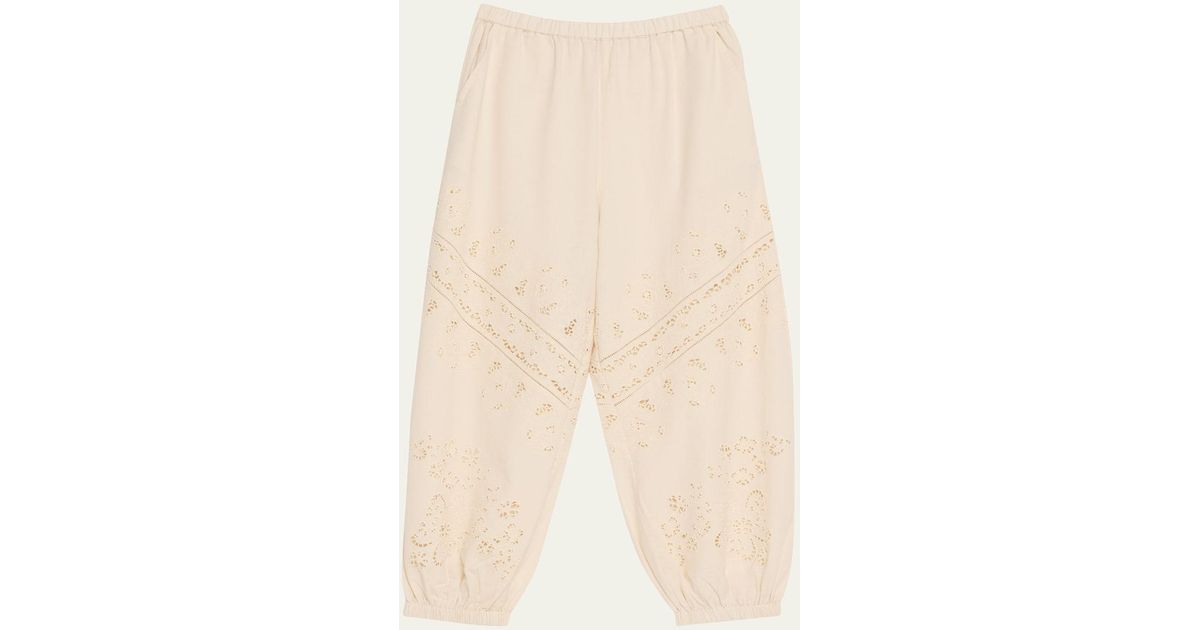 Sea Shanna Lace Loose-Fit Pants in Natural | Lyst