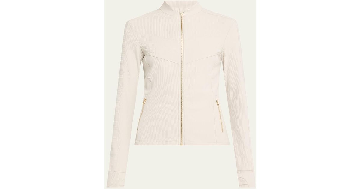 BLANC NOIR Directional Rib Jacket in Natural | Lyst