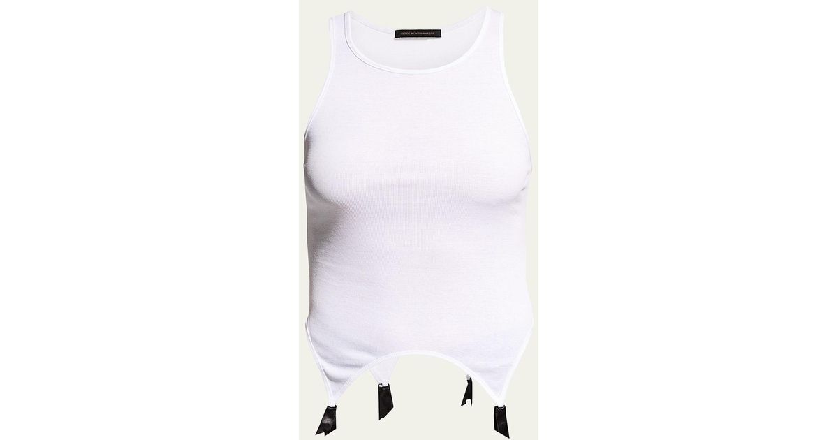 Kiki de Montparnasse Ribbed Garter Tank in White | Lyst