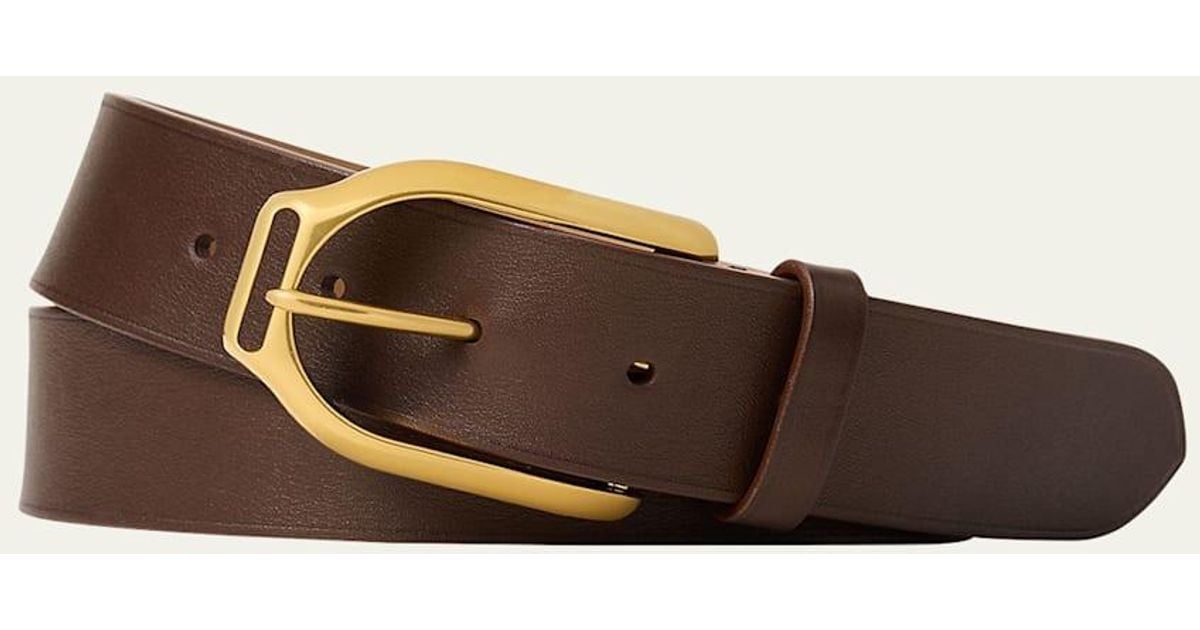 Ralph Lauren Stirrup-Buckle Leather Belt in Natural for Men | Lyst