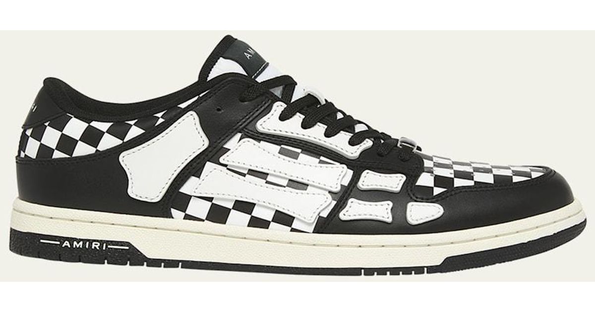Amiri Skel Checkered Low Top Sneakers in White for Men | Lyst