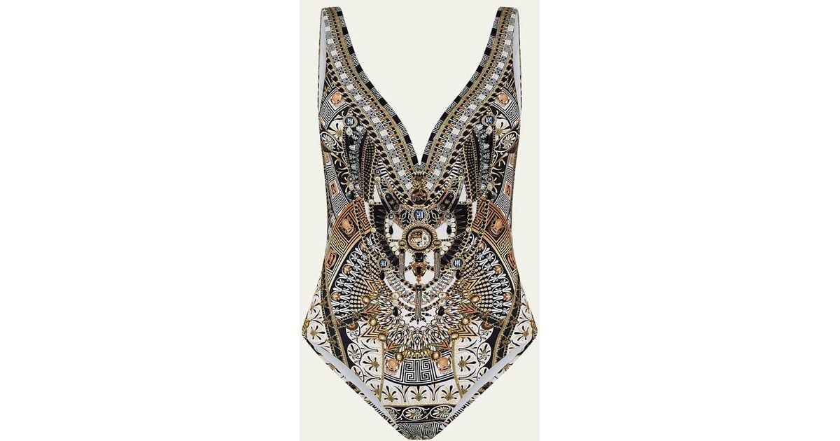 CAMILLA V Wire One-Piece Swimsuit in White | Lyst